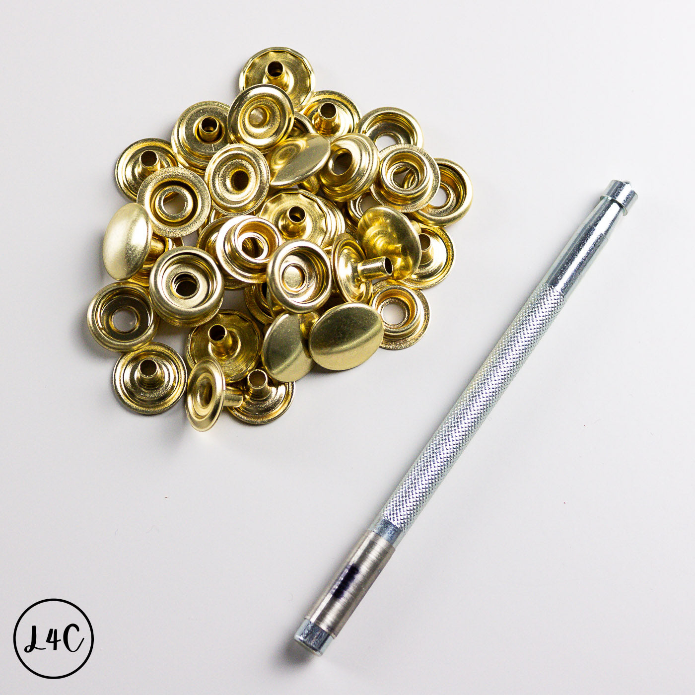 Solid Brass Snaps For Leather Crafting, 15 mm - Pack of 10 + Setter ...