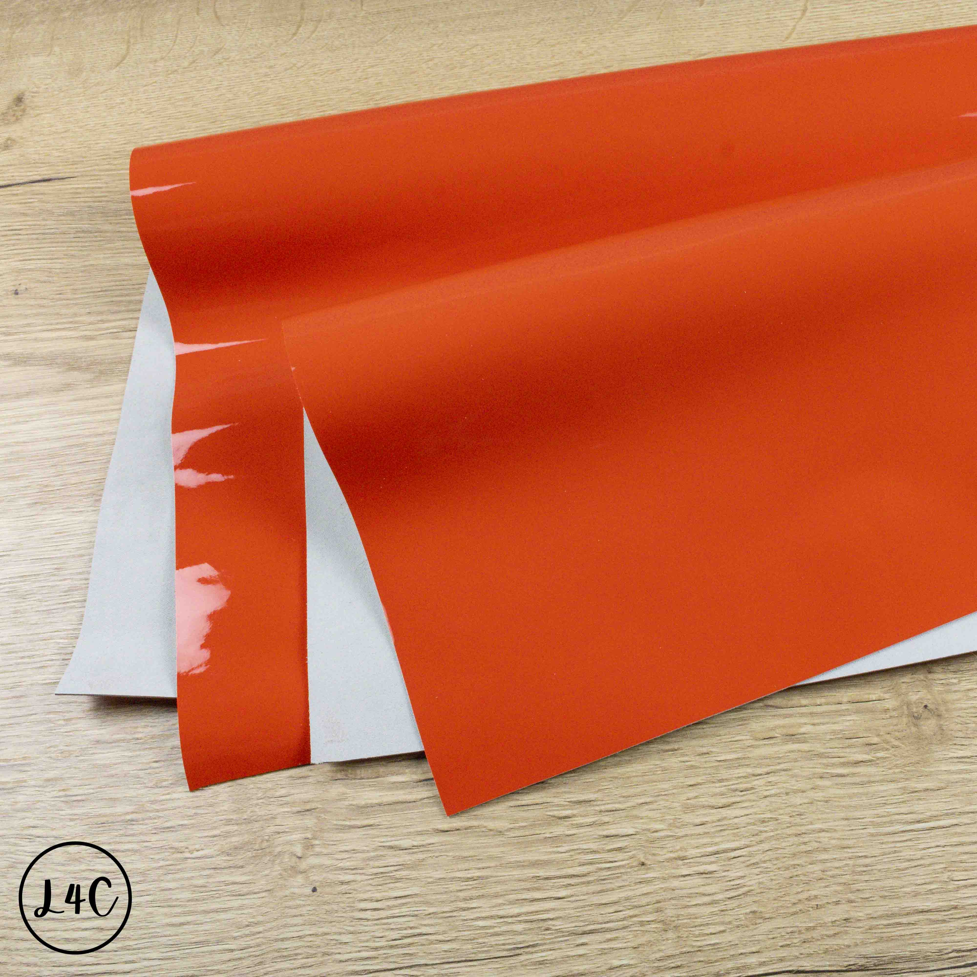 Patent Leather, Orange, A Sized Panels, 0.8 - 1.0 mm - Leather4Craft